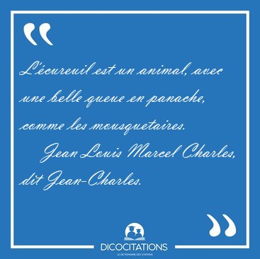 L'écureuil est un animal, avec une belle queue en panache, comme ...