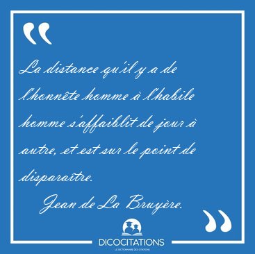 La distance qu'il y a de l'honnête homme à l'habile homme [...] - Jean ...